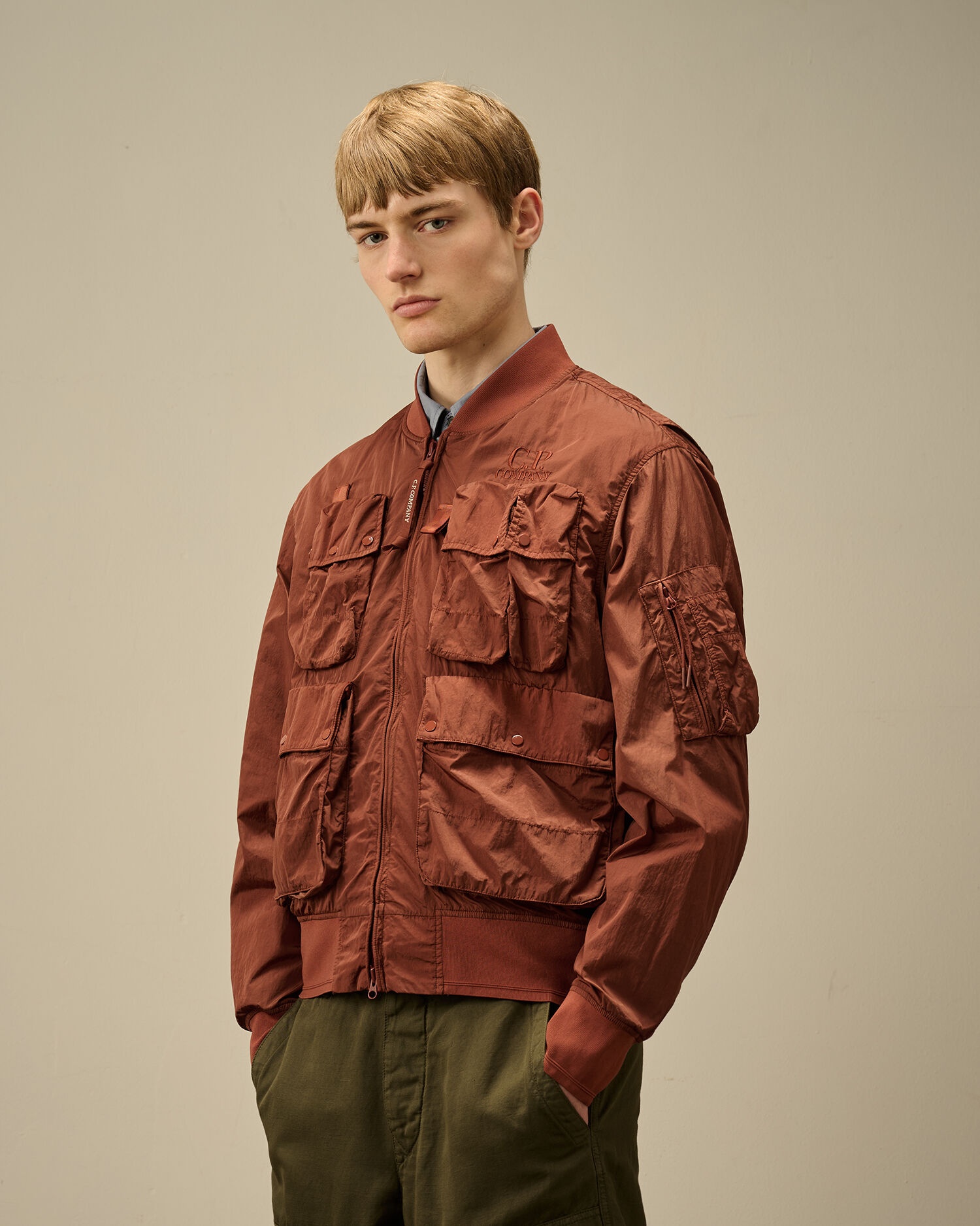 C.P. Company Chrome-R Multipocket Bomber Jacket | REVERSIBLE
