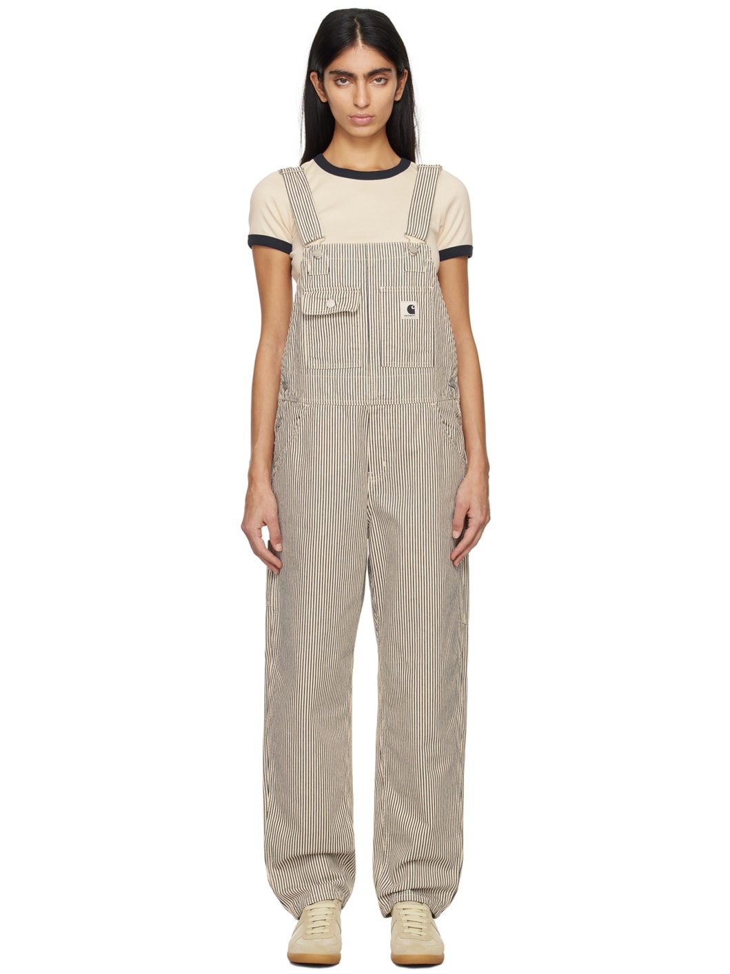 Carhartt Beige Haywood Bib Denim Overalls | REVERSIBLE