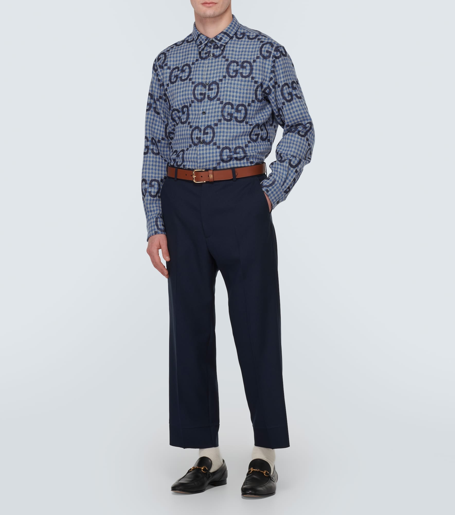 GUCCI Checked logo wool shirt | mytheresa | REVERSIBLE GUCCI Checked logo wool shirt | mytheresa | REVERSIBLE