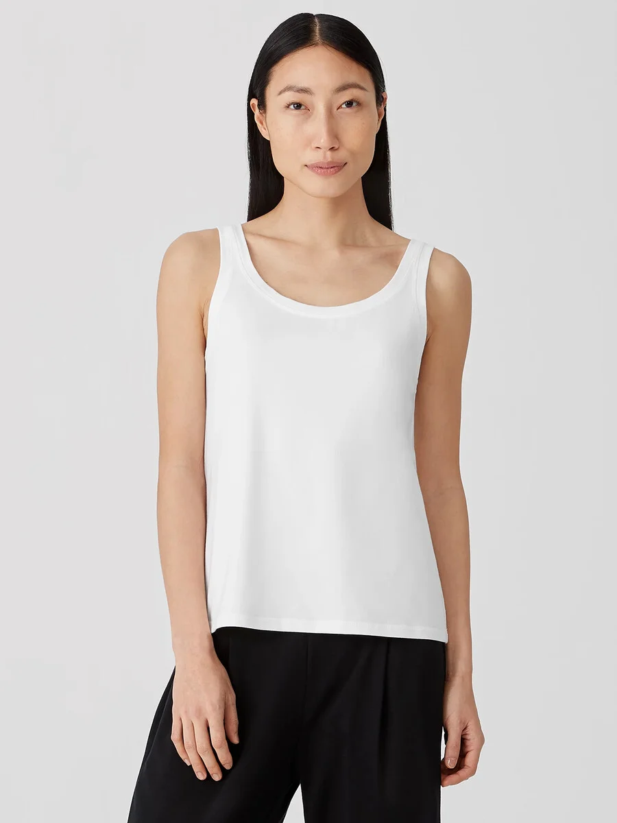 EILEEN FISHER Traceable Cotton Jersey Scoop Neck Tank - F1OJ1-U2372 ...
