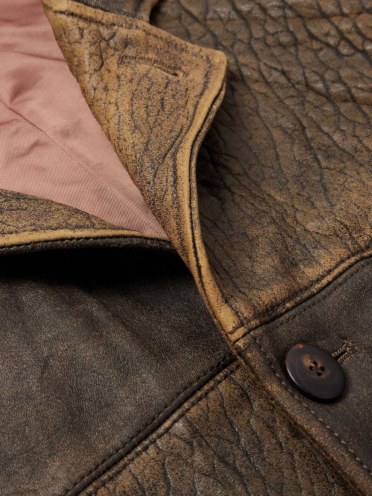visvim Eton Crinkled-Leather Jacket | REVERSIBLE