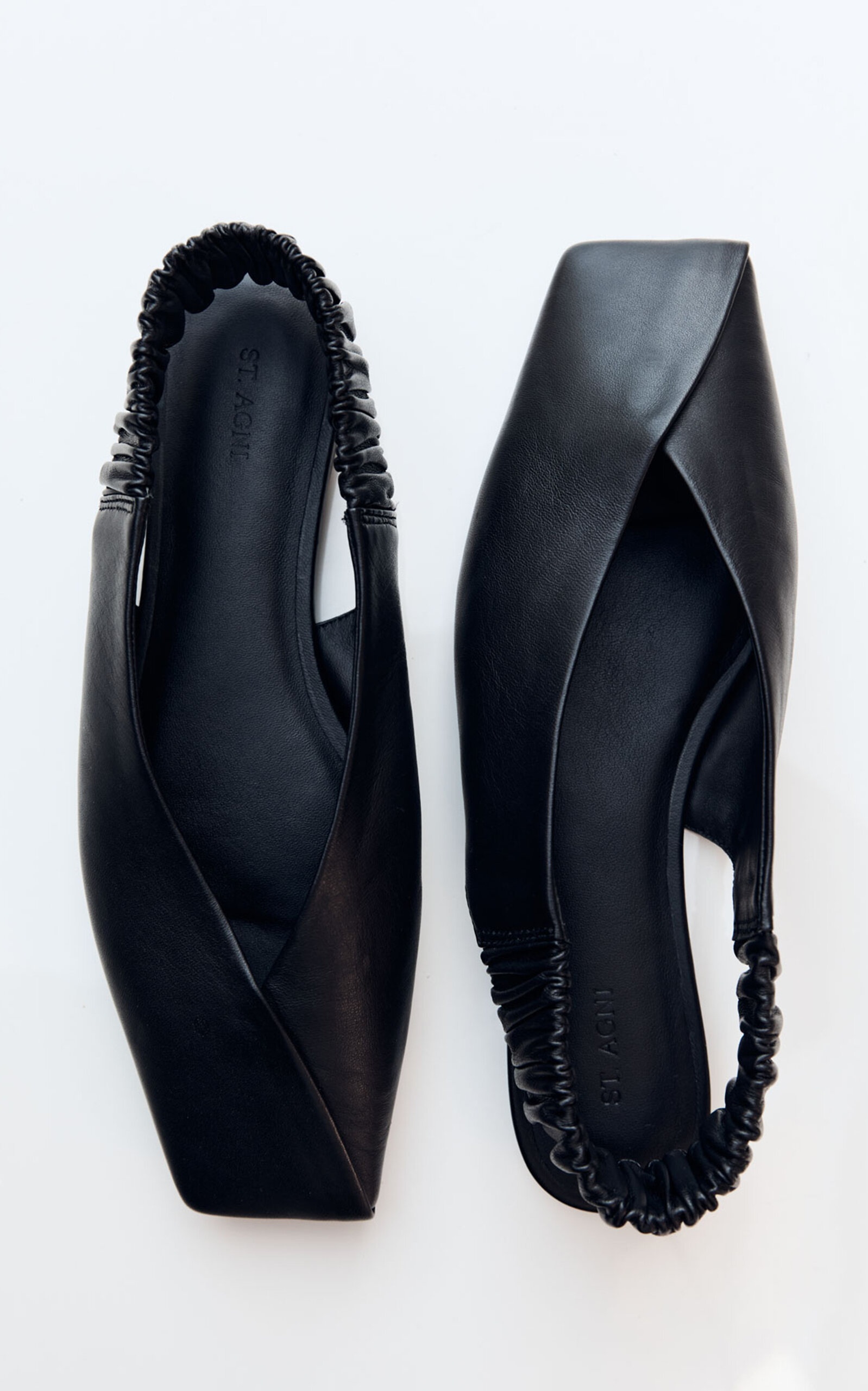 ST. AGNI Envelope Slingback Leather Flats black | REVERSIBLE