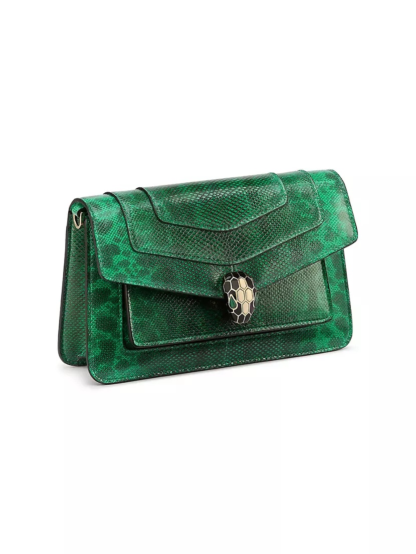 BVLGARI Serpenti Forever Snakeskin Shoulder Bag | REVERSIBLE