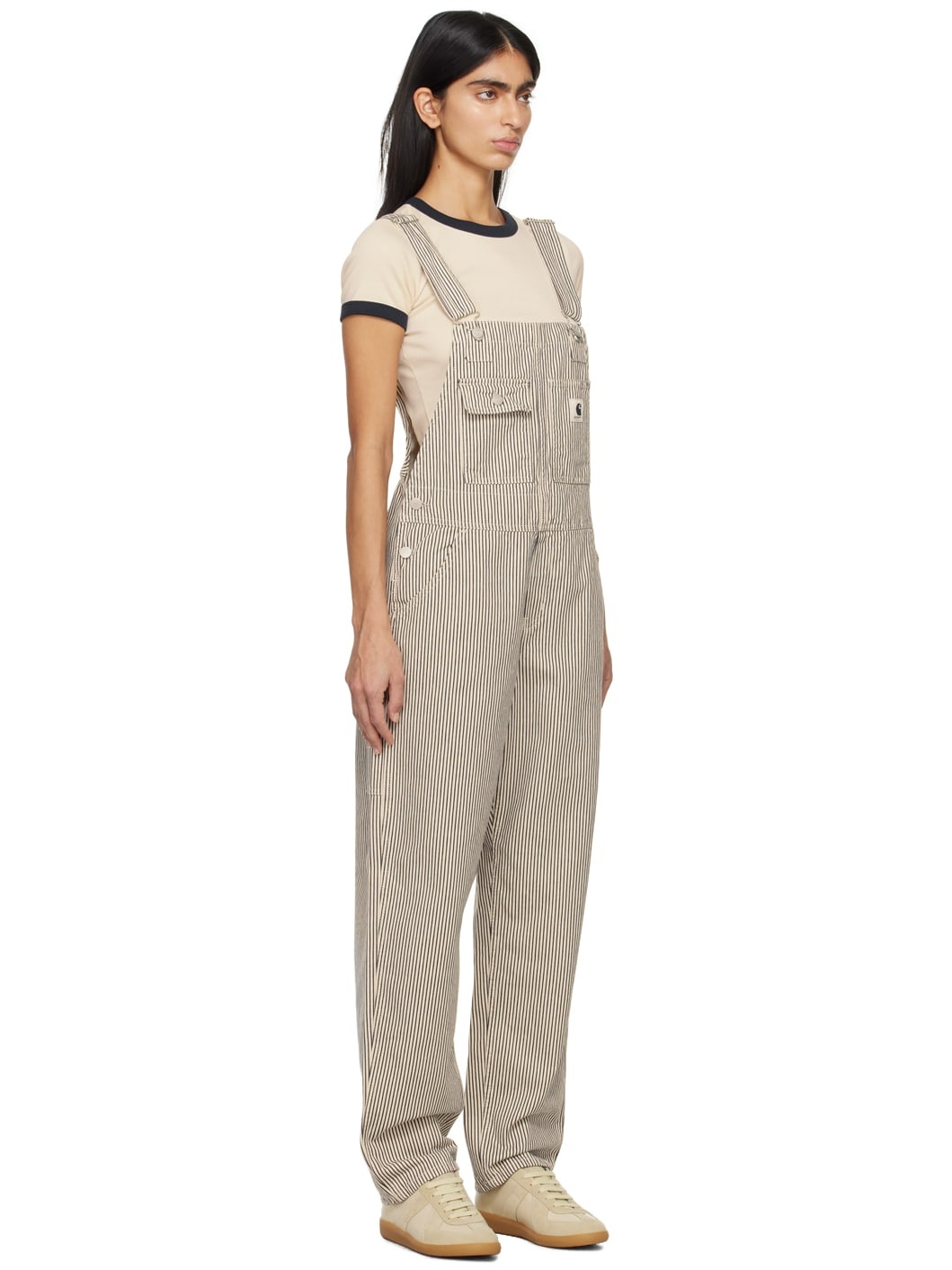 Carhartt Beige Haywood Bib Denim Overalls | REVERSIBLE