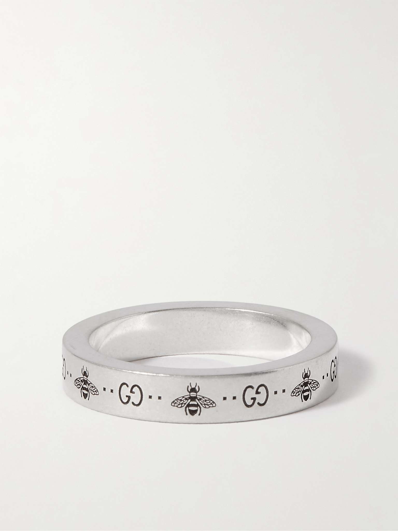 GUCCI Logo-Engraved Silver Ring | REVERSIBLE