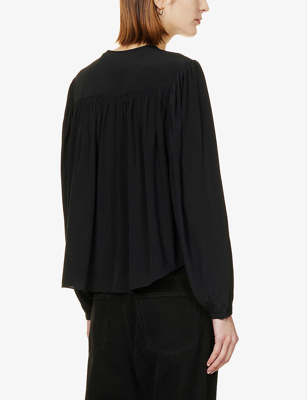 Isabel Marant Nyme long-sleeved silk top | REVERSIBLE