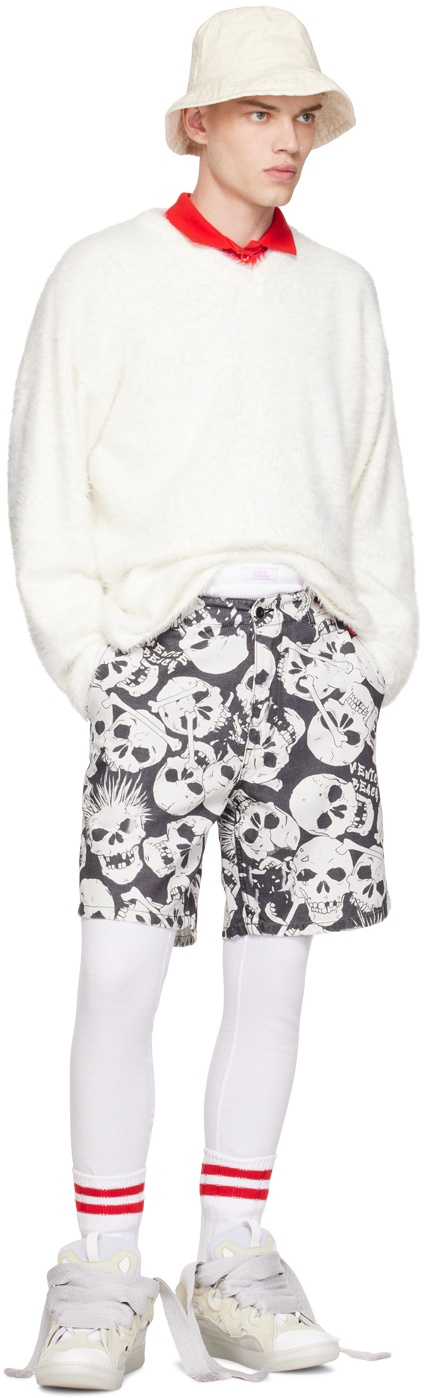 ERL White Hairy Sweater | ssense | REVERSIBLE ERL White Hairy Sweater | ssense | REVERSIBLE