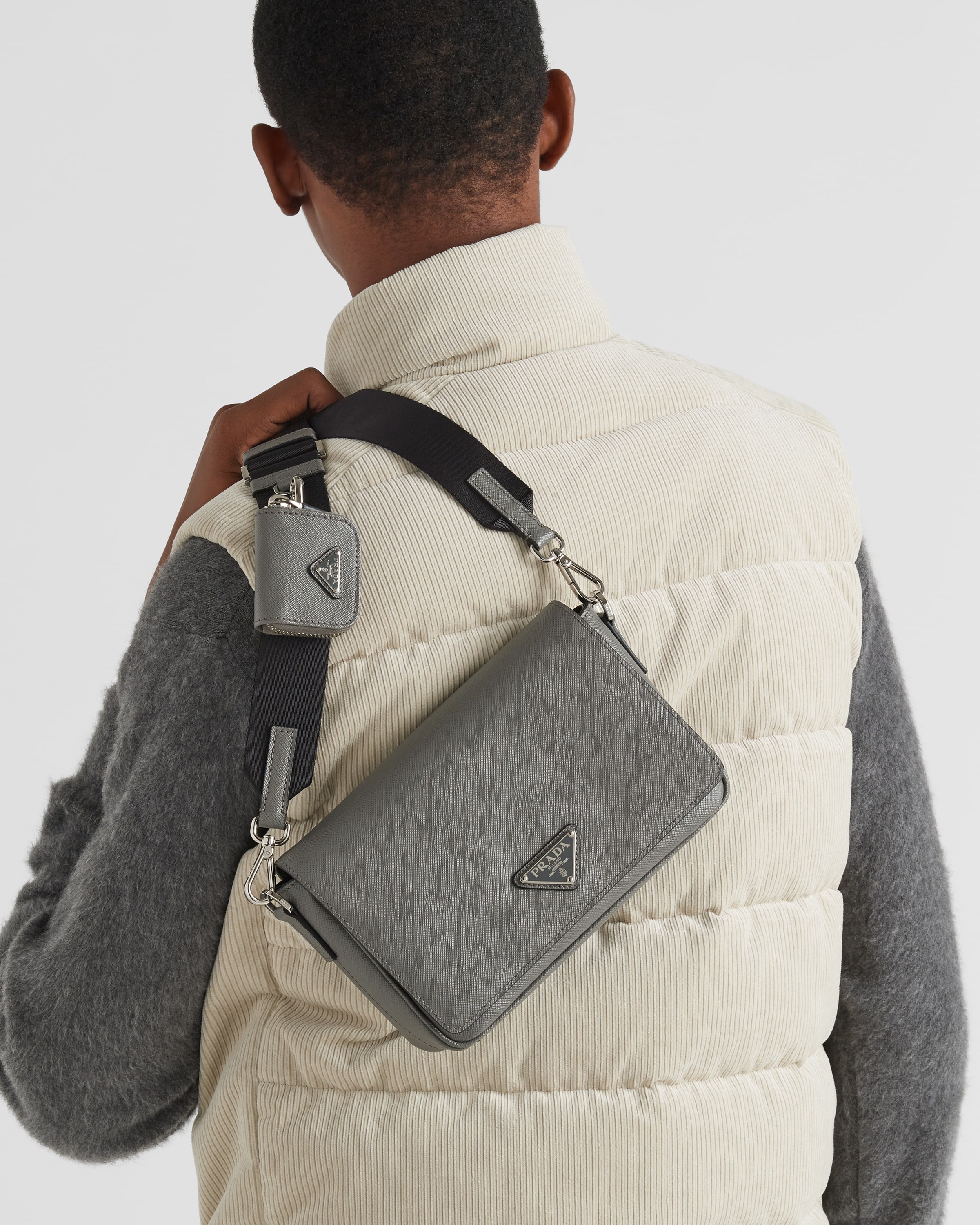 Prada Saffiano leather shoulder bag | REVERSIBLE Prada Saffiano leather shoulder bag | REVERSIBLE