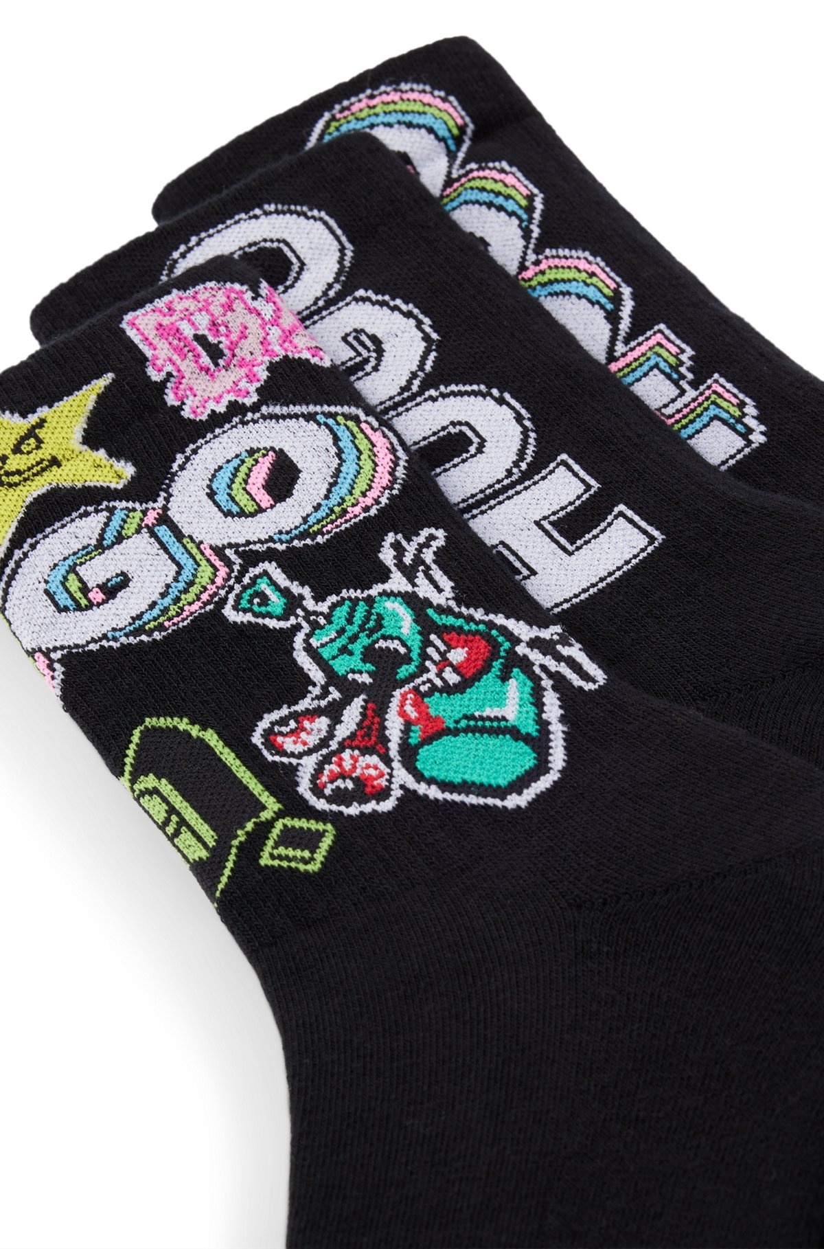 HUGO THREE-PACK OF SHORT SOCKS WITH LOGOS | REVERSIBLE