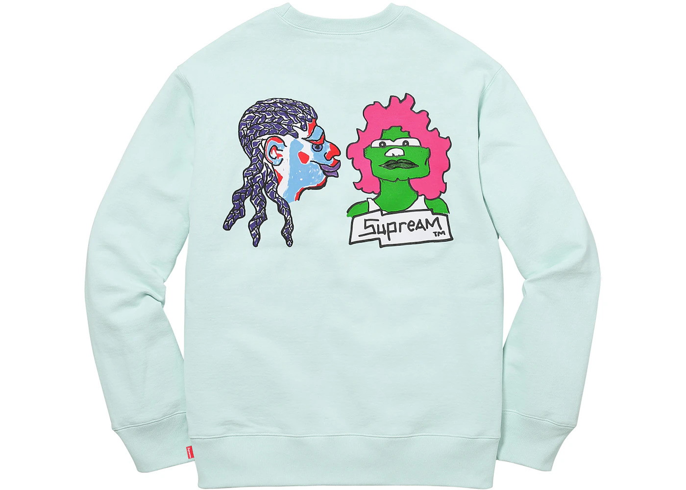 Supreme Supreme Gonz Heads Crewneck Ice Blue | REVERSIBLE