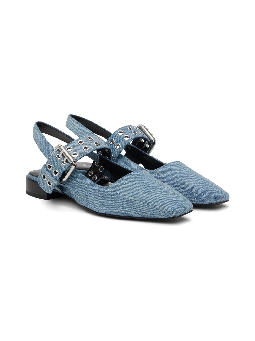 rag & bone Blue Astra Slingback Slippers | REVERSIBLE