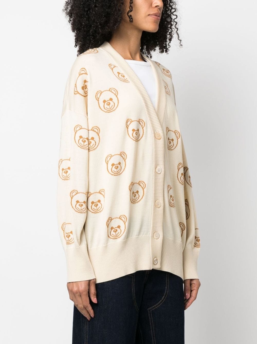Moschino teddy bear V-neck cardigan | REVERSIBLE