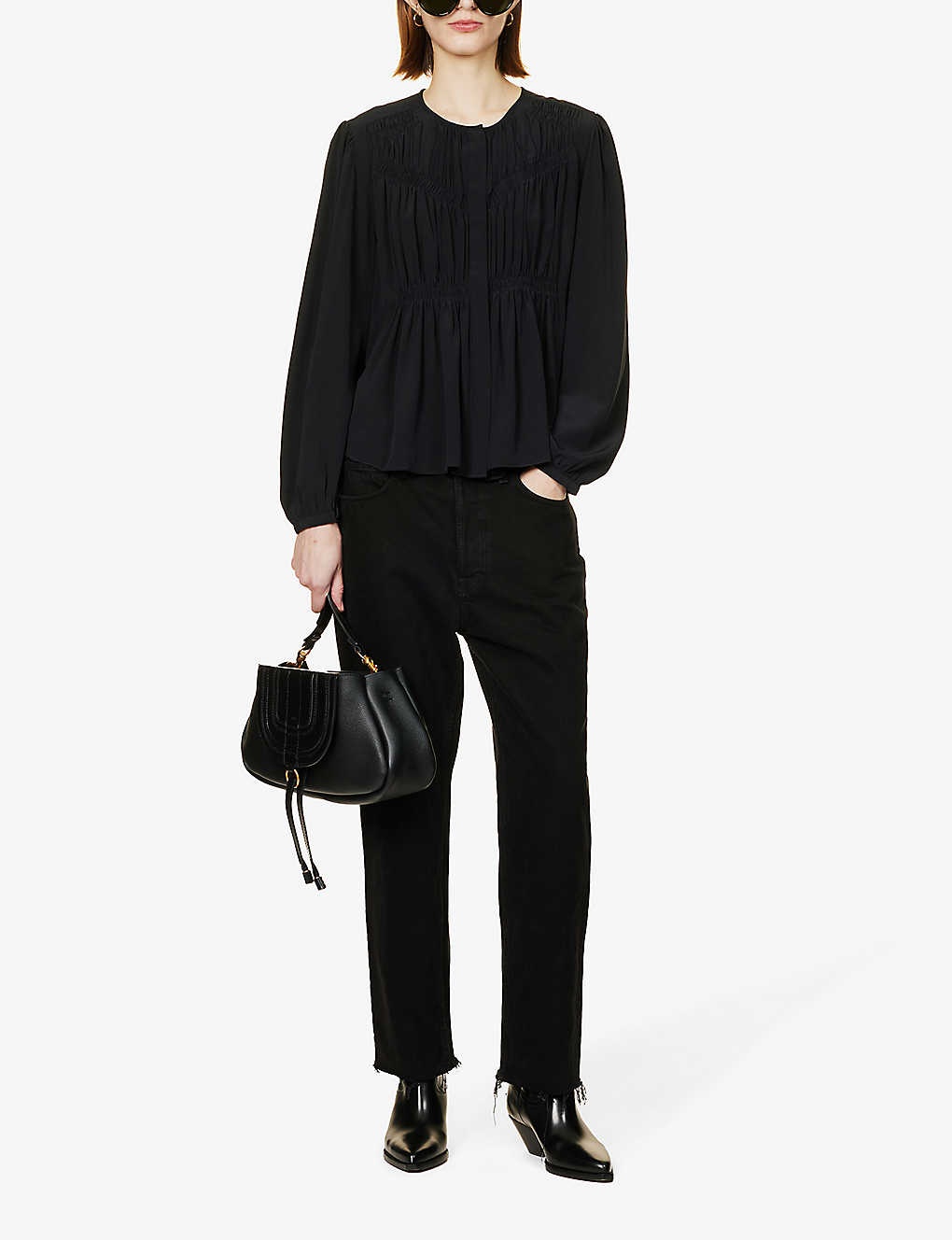 Isabel Marant Nyme long-sleeved silk top | REVERSIBLE