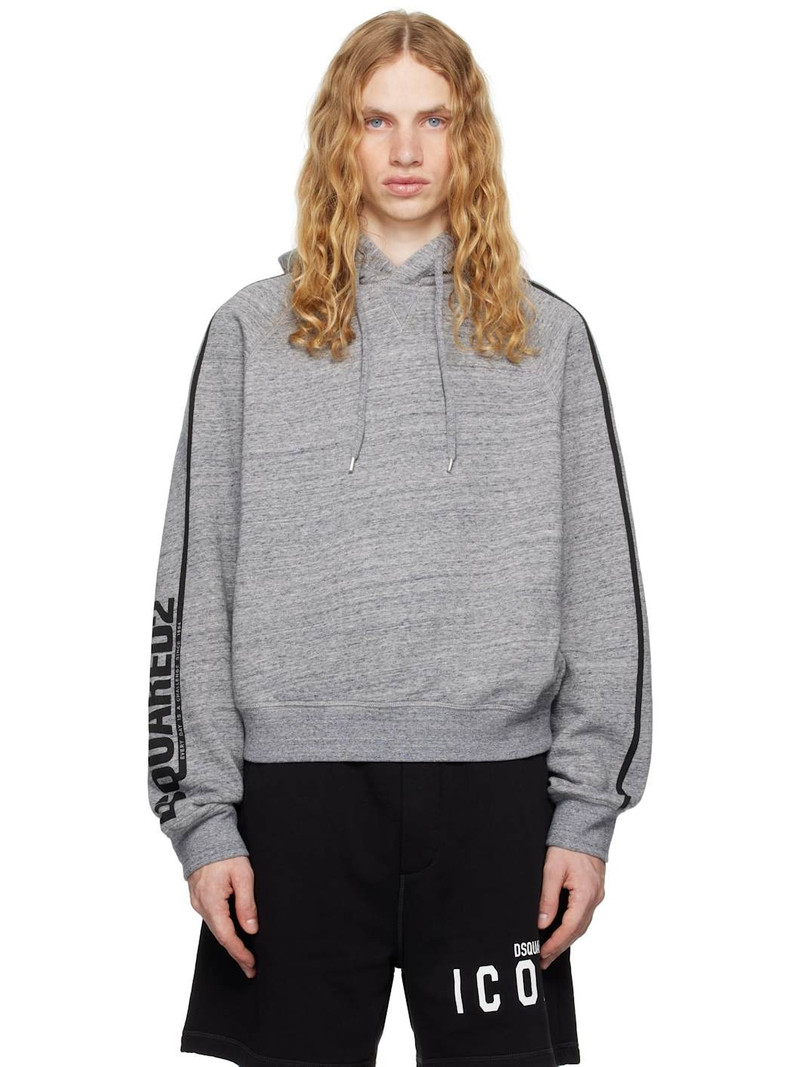 DSQUARED2 Gray Cipro Raglan Fit Hoodie | REVERSIBLE