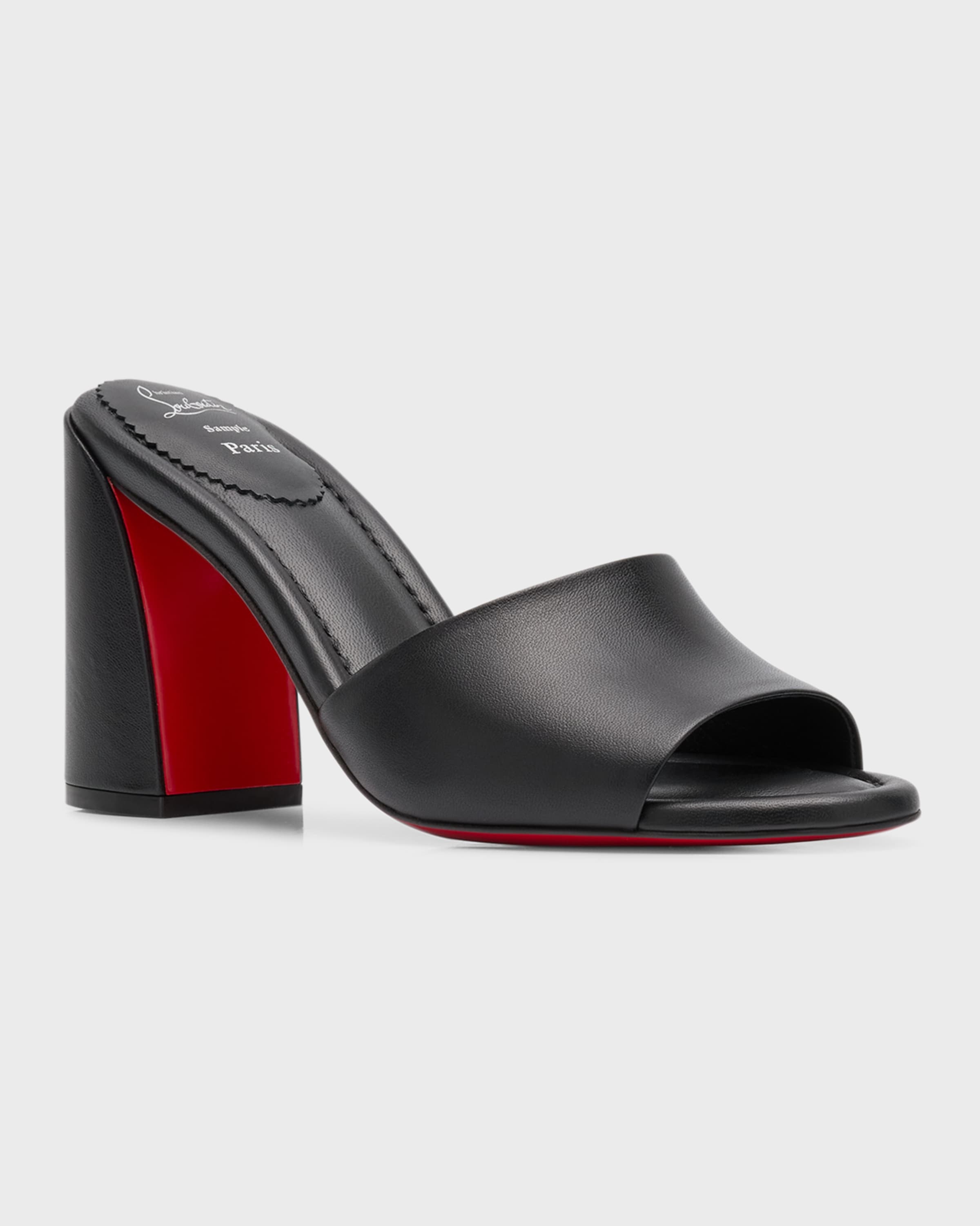 Christian Louboutin Jane Leather Red Sole Mule Sandals | REVERSIBLE