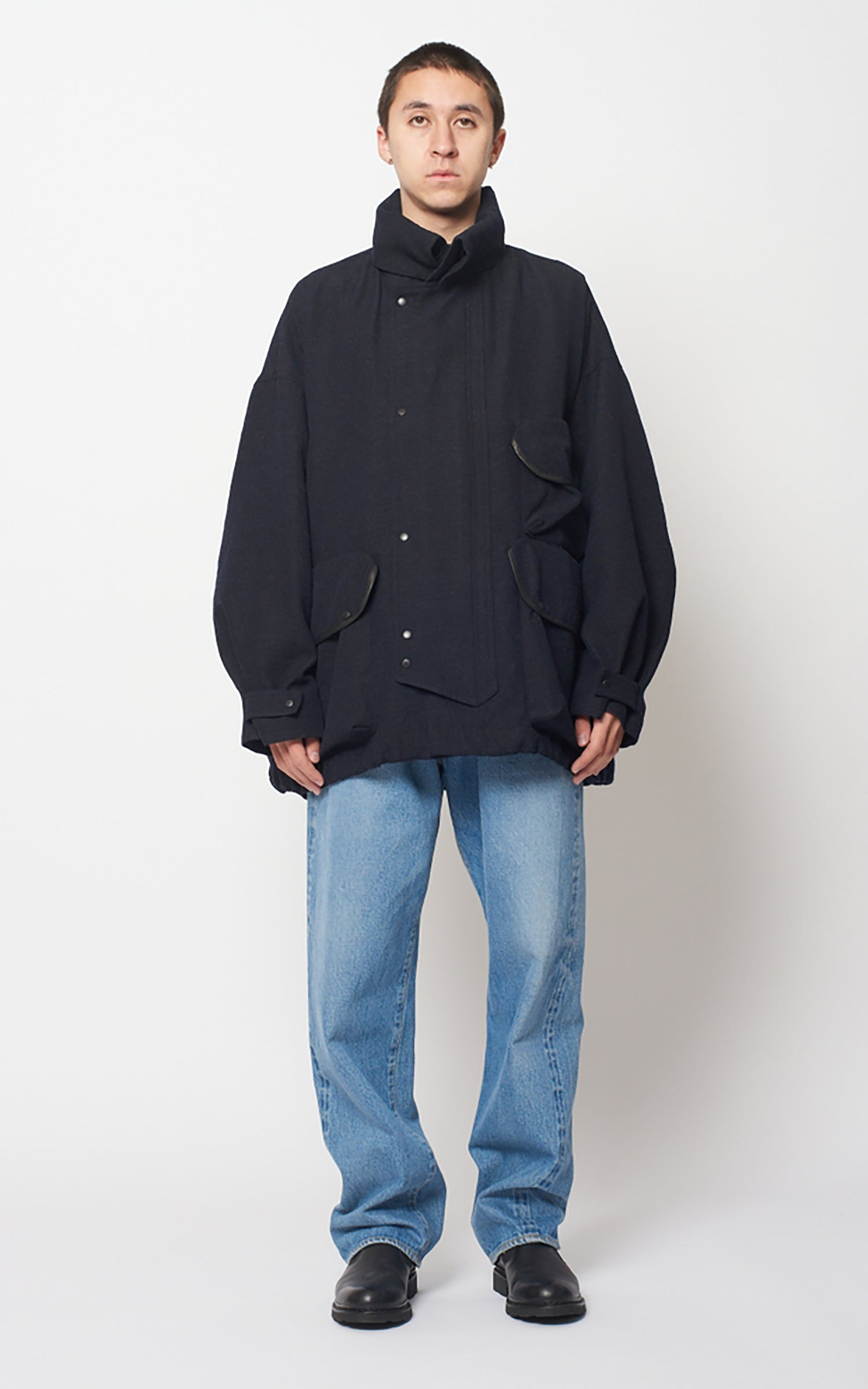 KAPTAIN SUNSHINE KAPTAIN SUNSHINE WOOL SERGE HUNTER JACKET TOP NAVY ...