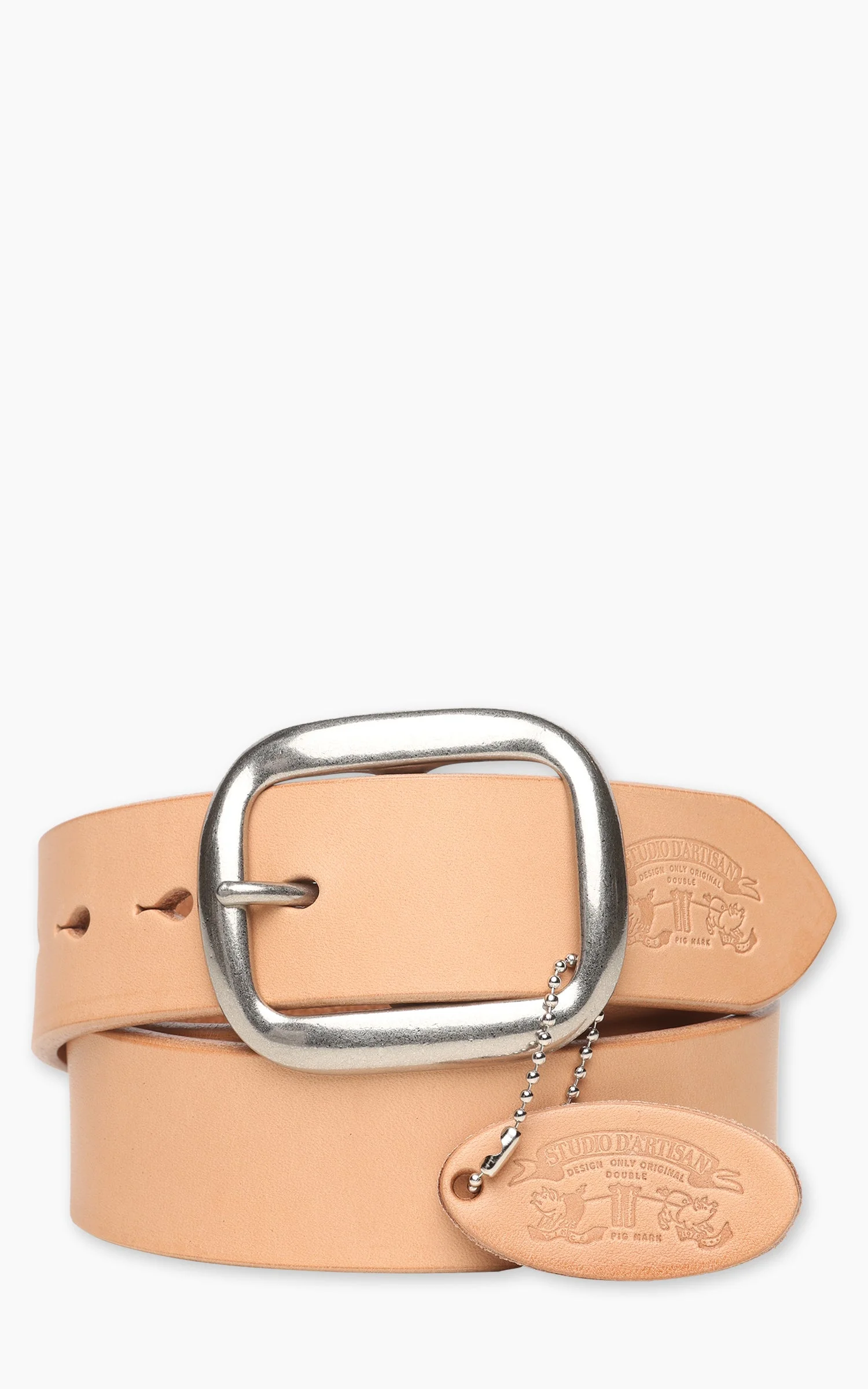 Studio D'Artisan STUDIO D'ARTISAN B-81 LEATHER BELT NATURAL | REVERSIBLE