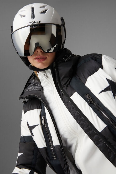 BOGNER Paula down ski jacket in Black/White | REVERSIBLE