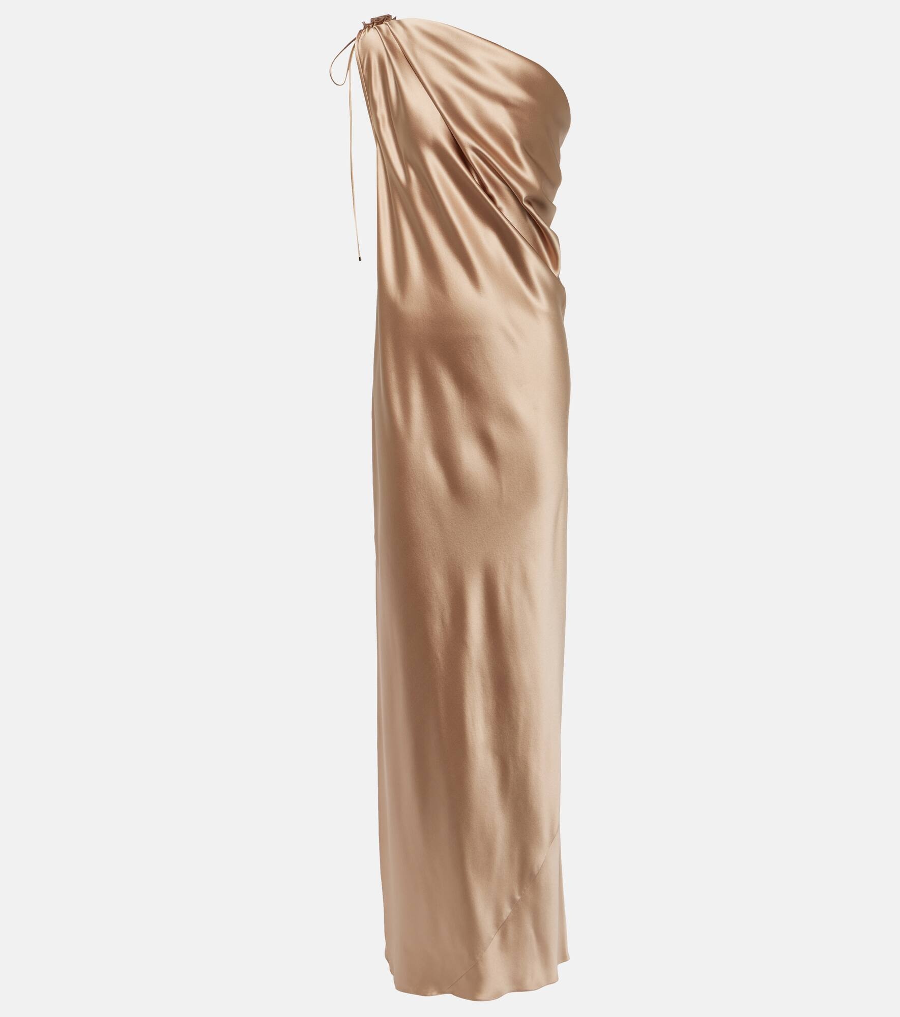 Max Mara Opera one-shoulder silk satin gown | mytheresa | REVERSIBLE