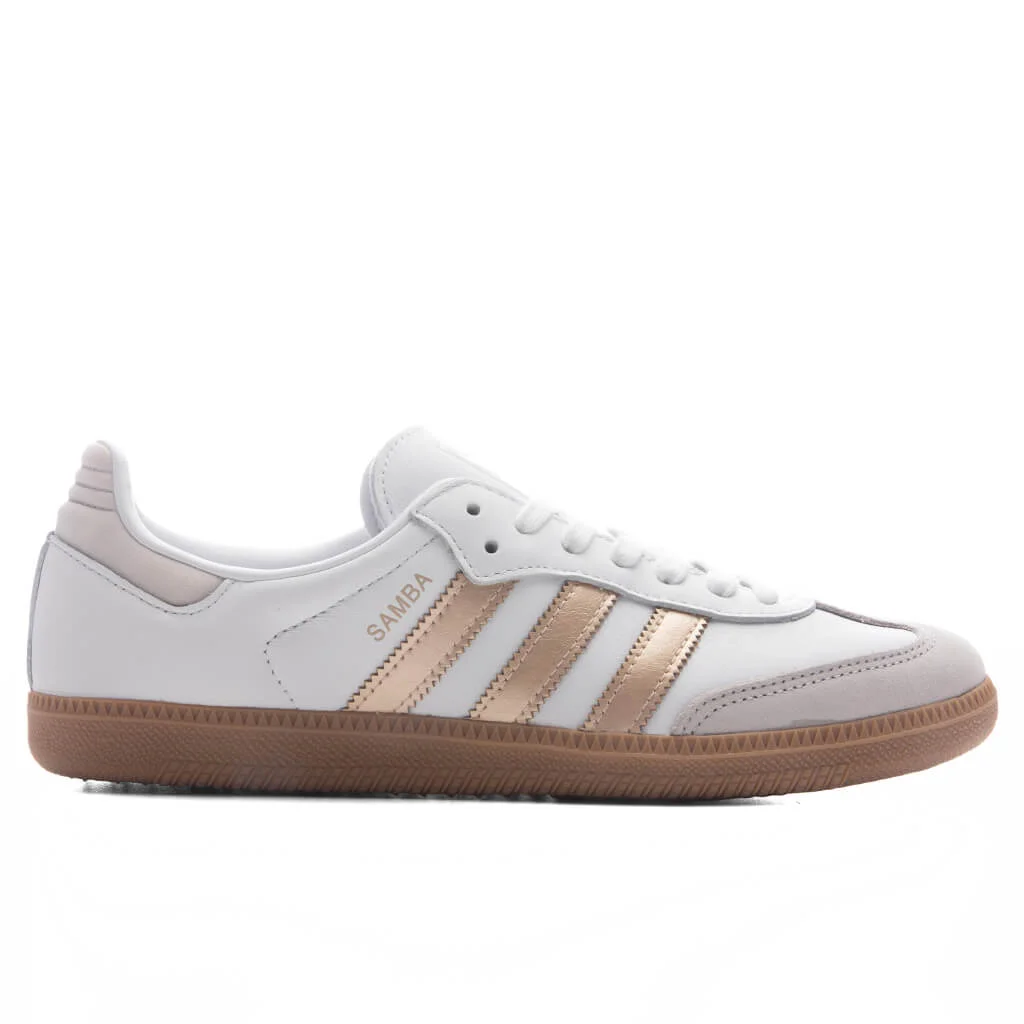 adidas Originals WOMEN'S SAMBA OG - FOOTWEAR WHITE/WONDER GOLD METALLIC ...