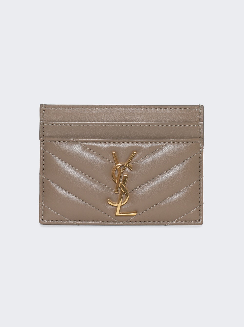 SAINT LAURENT Card Case Dusty Grey | REVERSIBLE