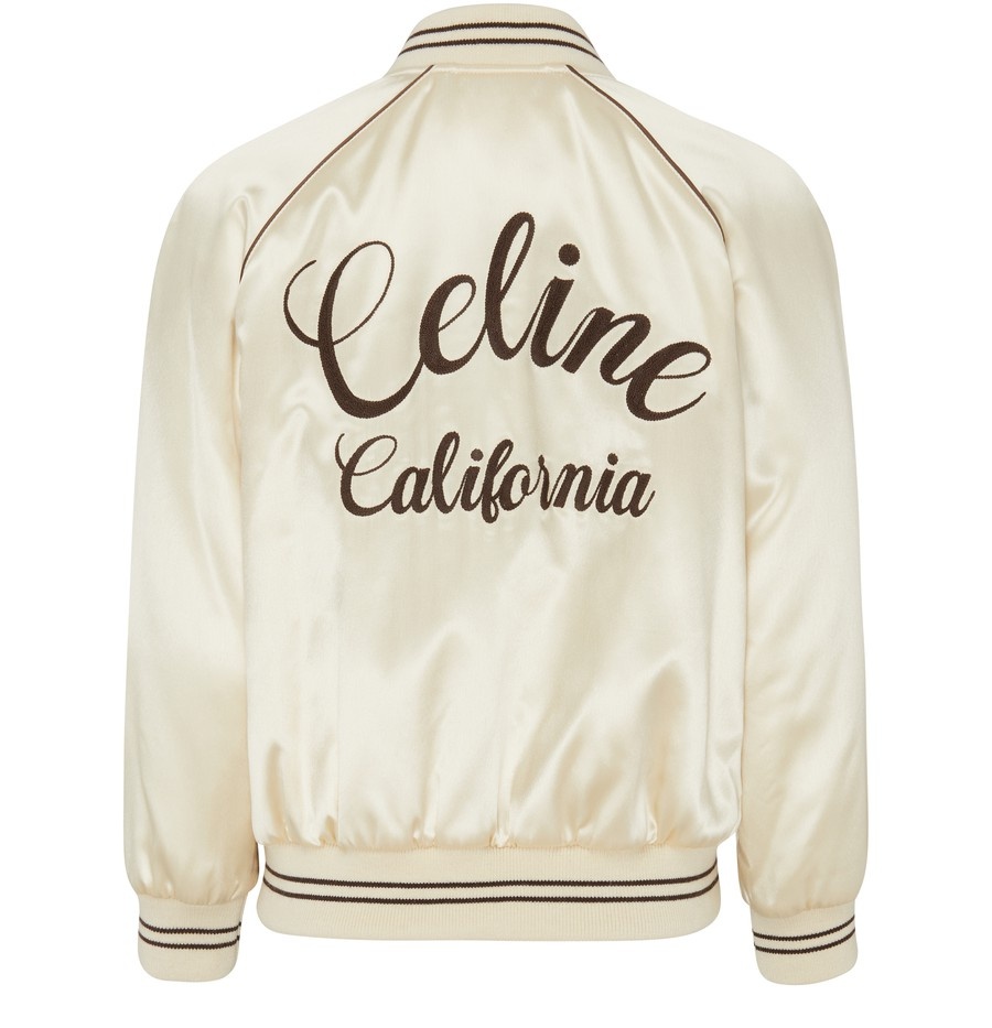 CELINE Celine souvenir teddy jacket in flowing satin | REVERSIBLE