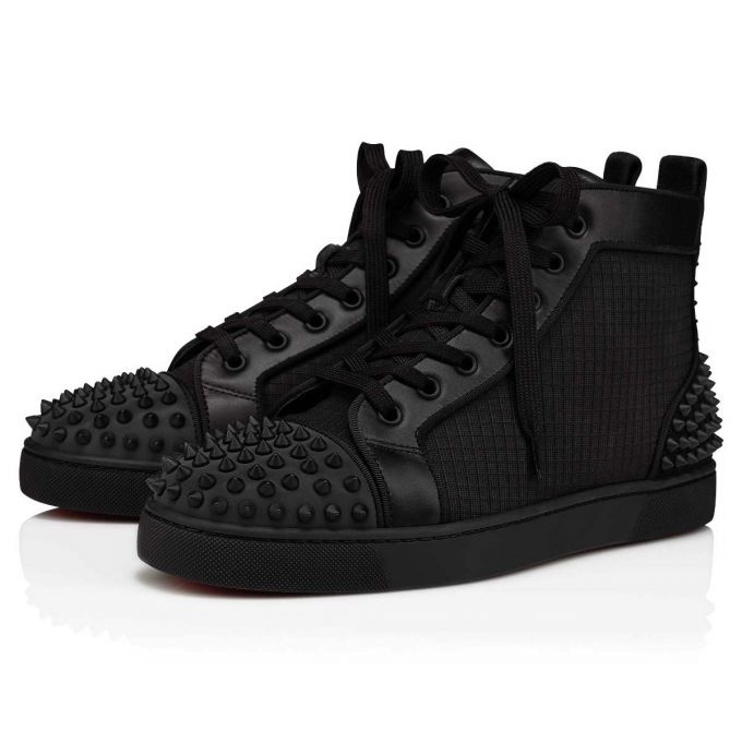 Christian Louboutin Lou Spikes 2 BLACK/BLACK MAT | REVERSIBLE
