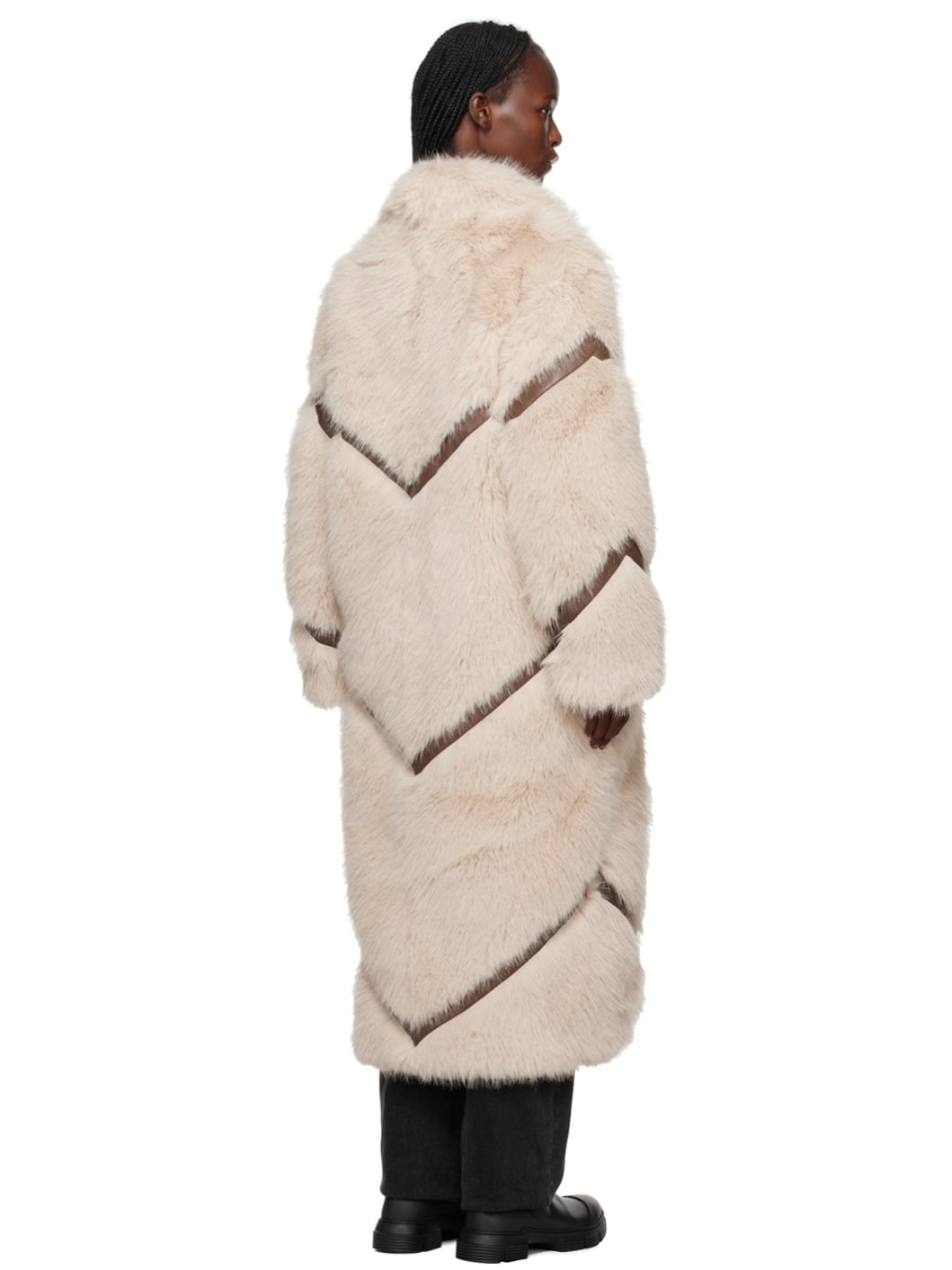 STAND STUDIO Beige Everleigh Faux-Fur Coat | REVERSIBLE