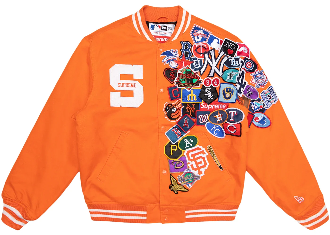 Supreme Supreme New Era MLB Varsity Jacket Orange | REVERSIBLE
