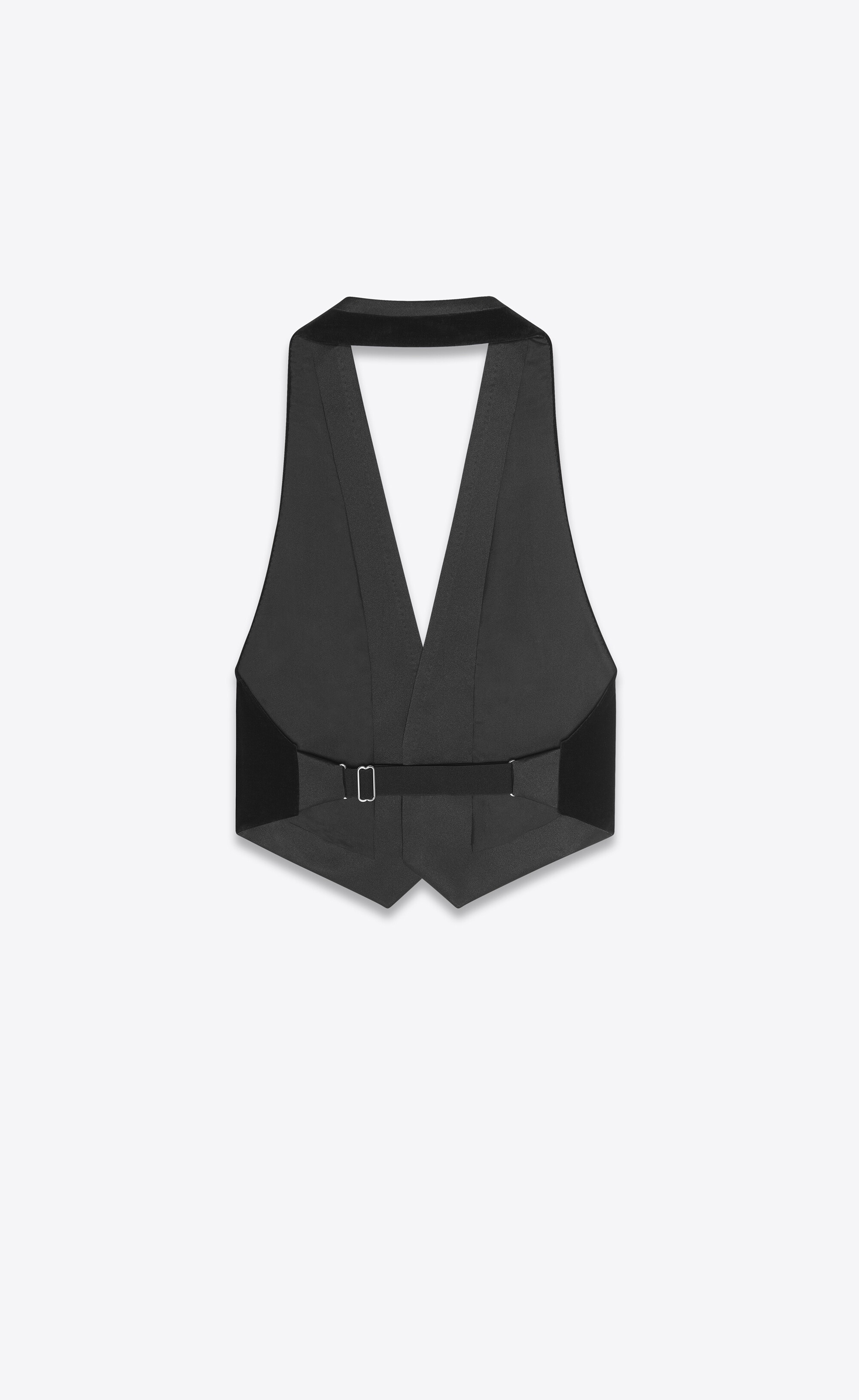 SAINT LAURENT backless tuxedo vest in velvet | REVERSIBLE