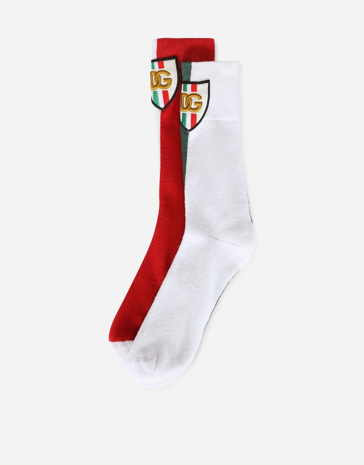 Dolce & Gabbana Cotton jacquard socks with DG patch | REVERSIBLE