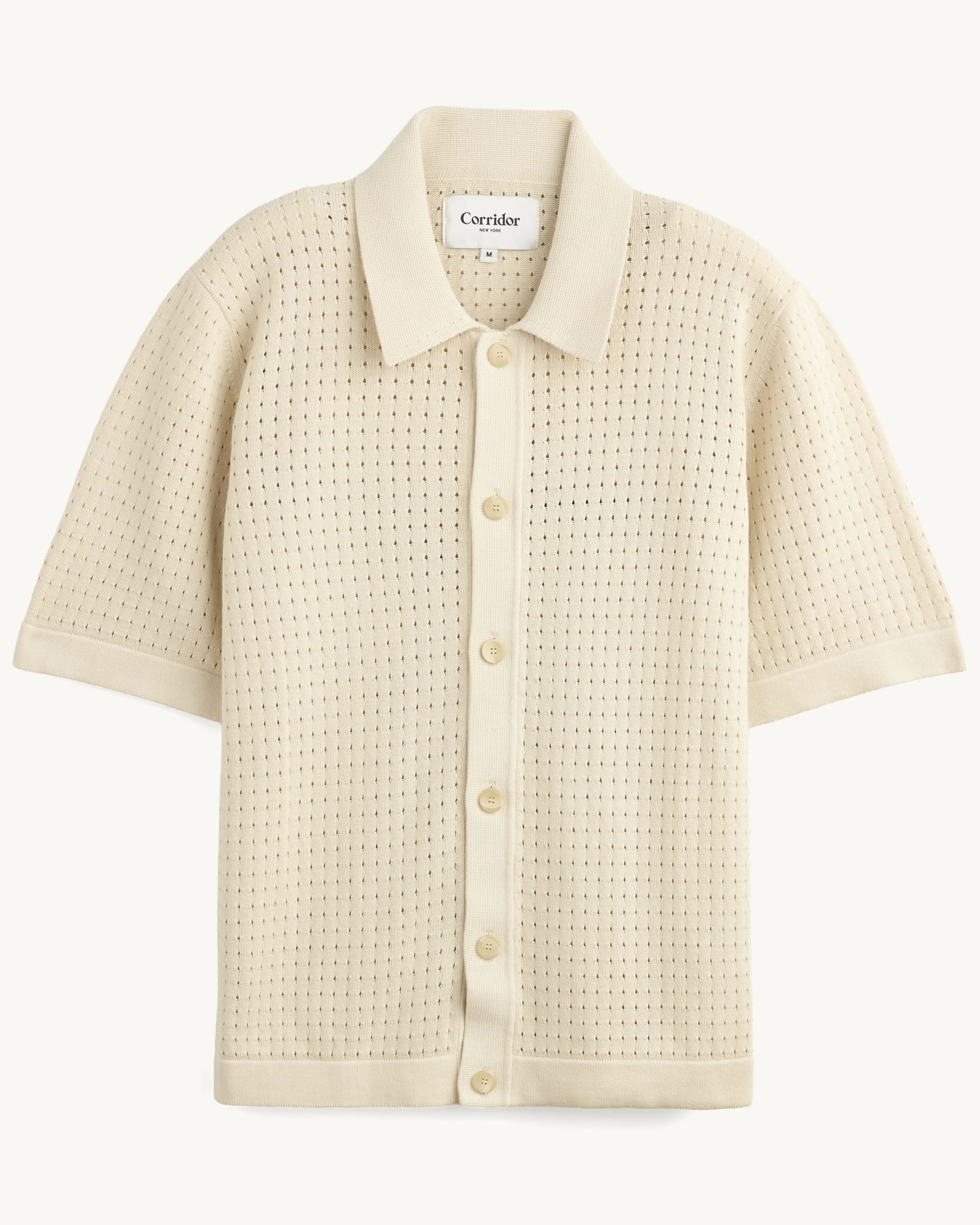 Corridor POINTELLE KNIT SHIRT - NATURAL - SW0290NAT | REVERSIBLE