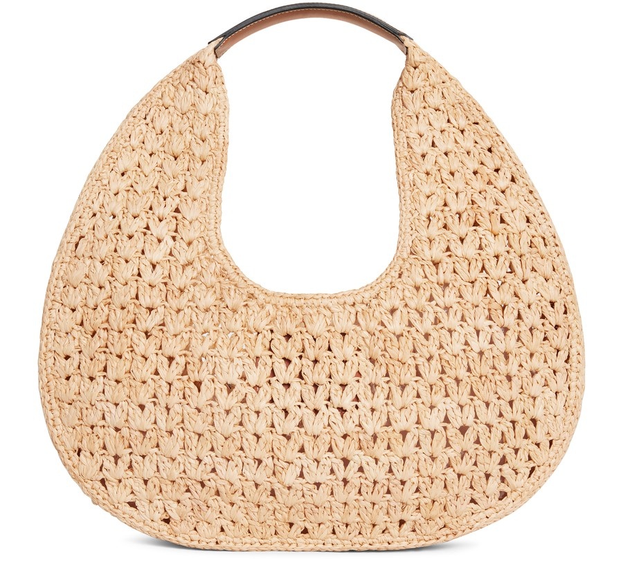 CELINE Celine classic panier hobo bag in raffia and calfskin | REVERSIBLE