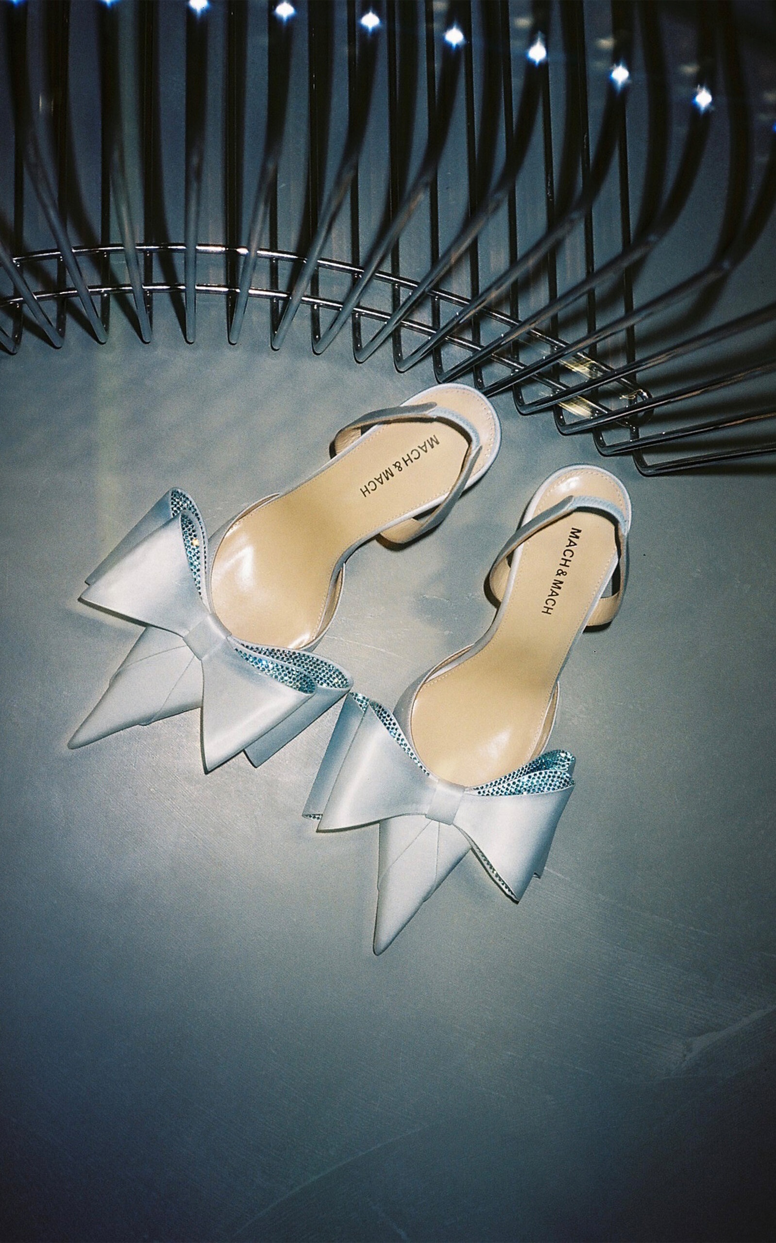 MACH & MACH ‘Le Cadeau’ Satin Slingbacks blue | modaoperandi | REVERSIBLE