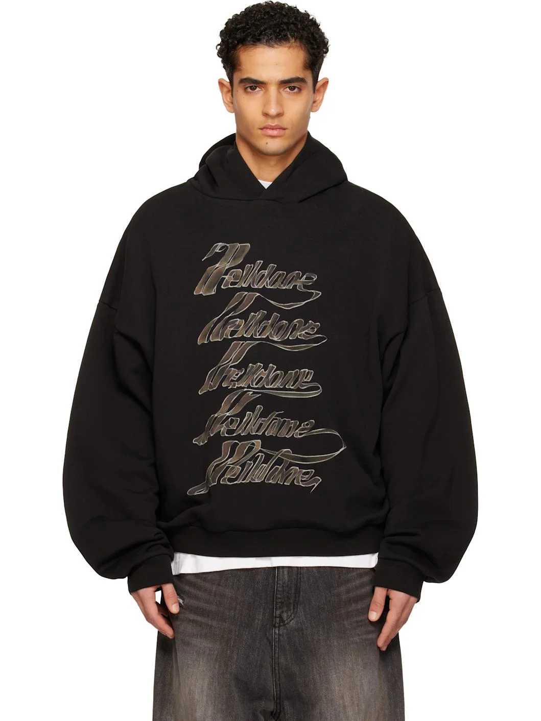 We11done Black Se11done Multi-Logo Hoodie | REVERSIBLE