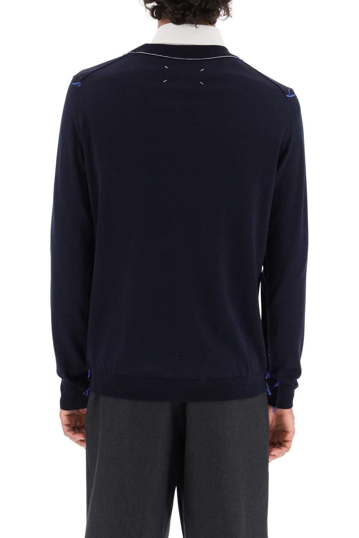 Maison Margiela Maison Margiela Wool Sweater With Inside-Out Seams ...
