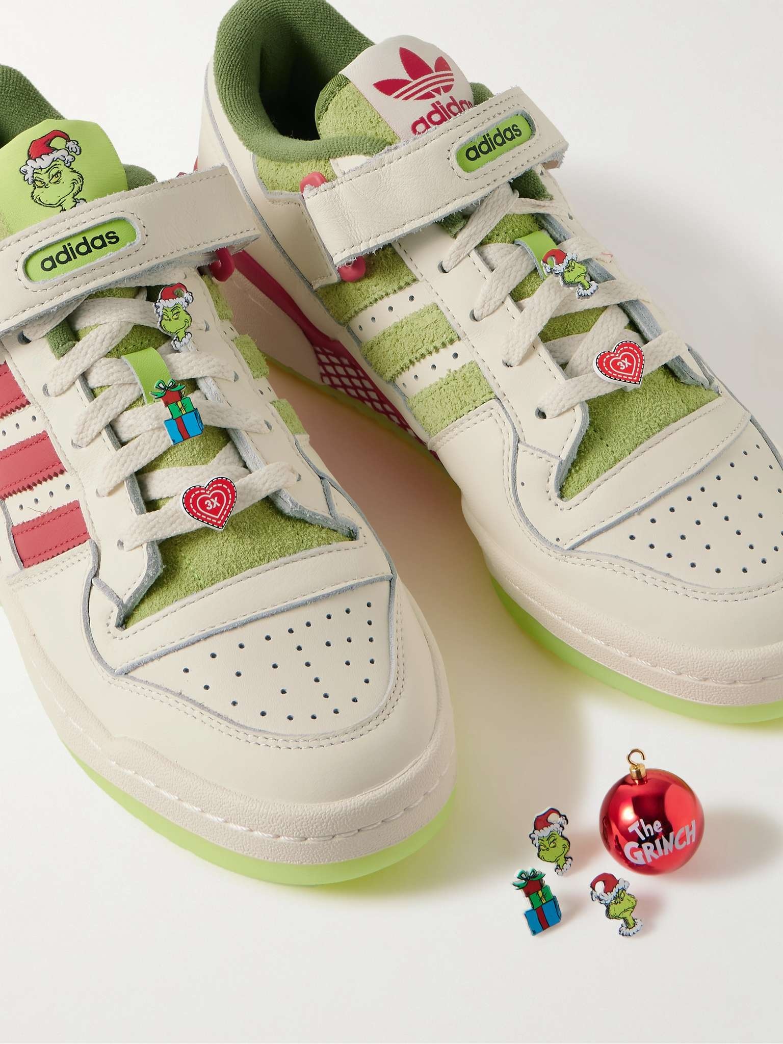 adidas Originals + The Grinch Forum Low V2 Suede-Trimmed Leather ...