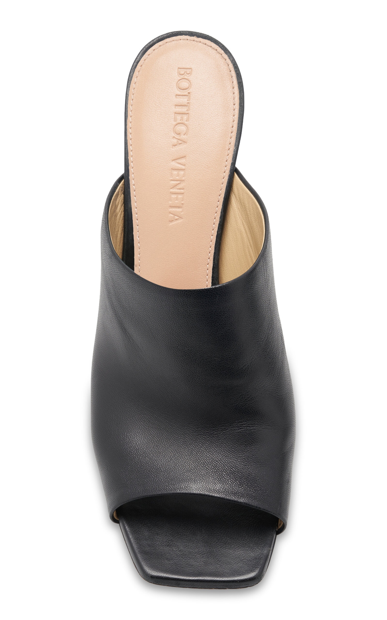 Bottega Veneta Lagoon Nappa Leather Mule Sandals black | REVERSIBLE