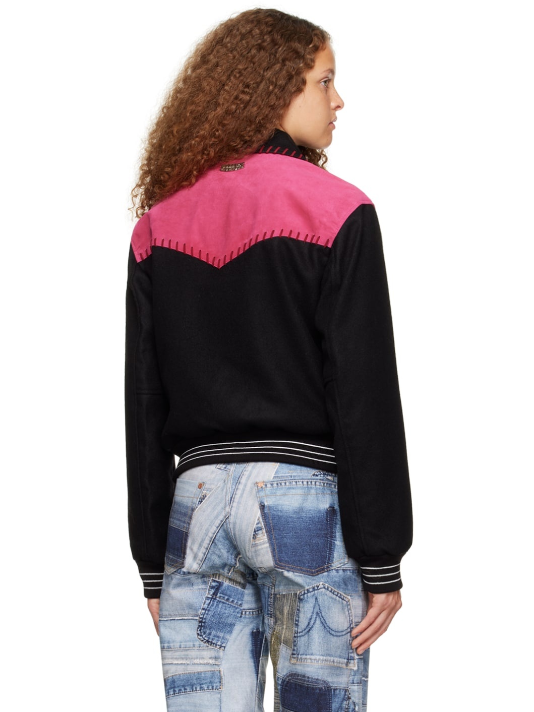 Andersson Bell Black & Pink New Margo Western Varsity Jacket | REVERSIBLE