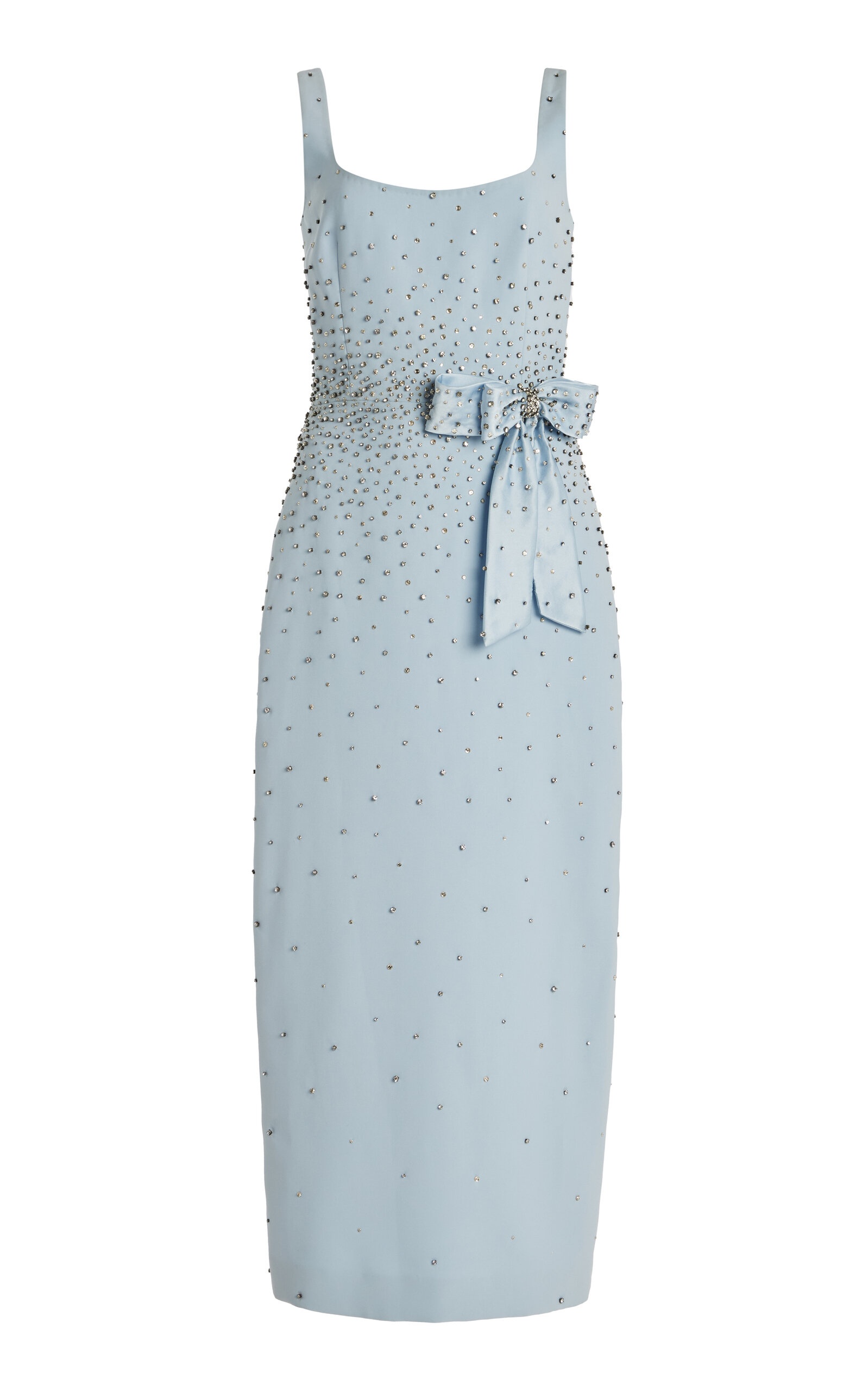CAROLINA HERRERA Embellished Stretch-Crepe Midi Dress blue | REVERSIBLE
