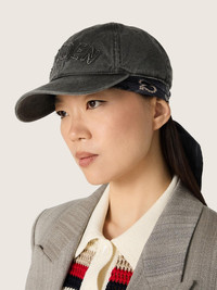 Golden Goose Anthracite baseball cap with tone-on-tone “Golden” patch ...
