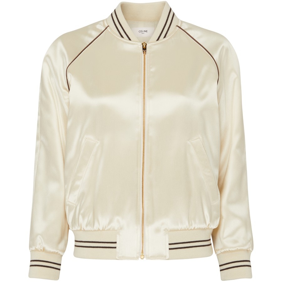 CELINE Celine souvenir teddy jacket in flowing satin | REVERSIBLE