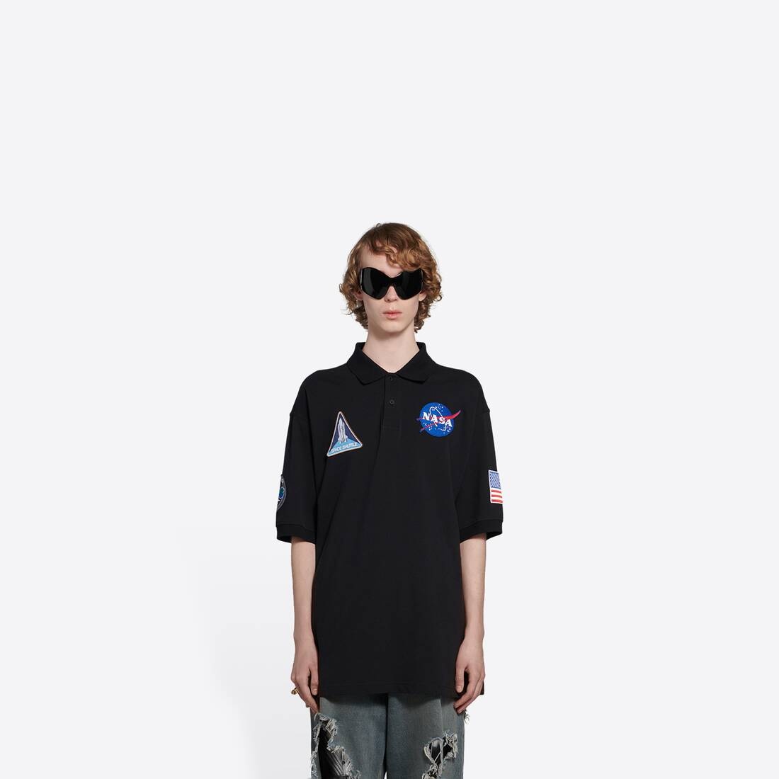 BALENCIAGA Space Polo in Black | REVERSIBLE