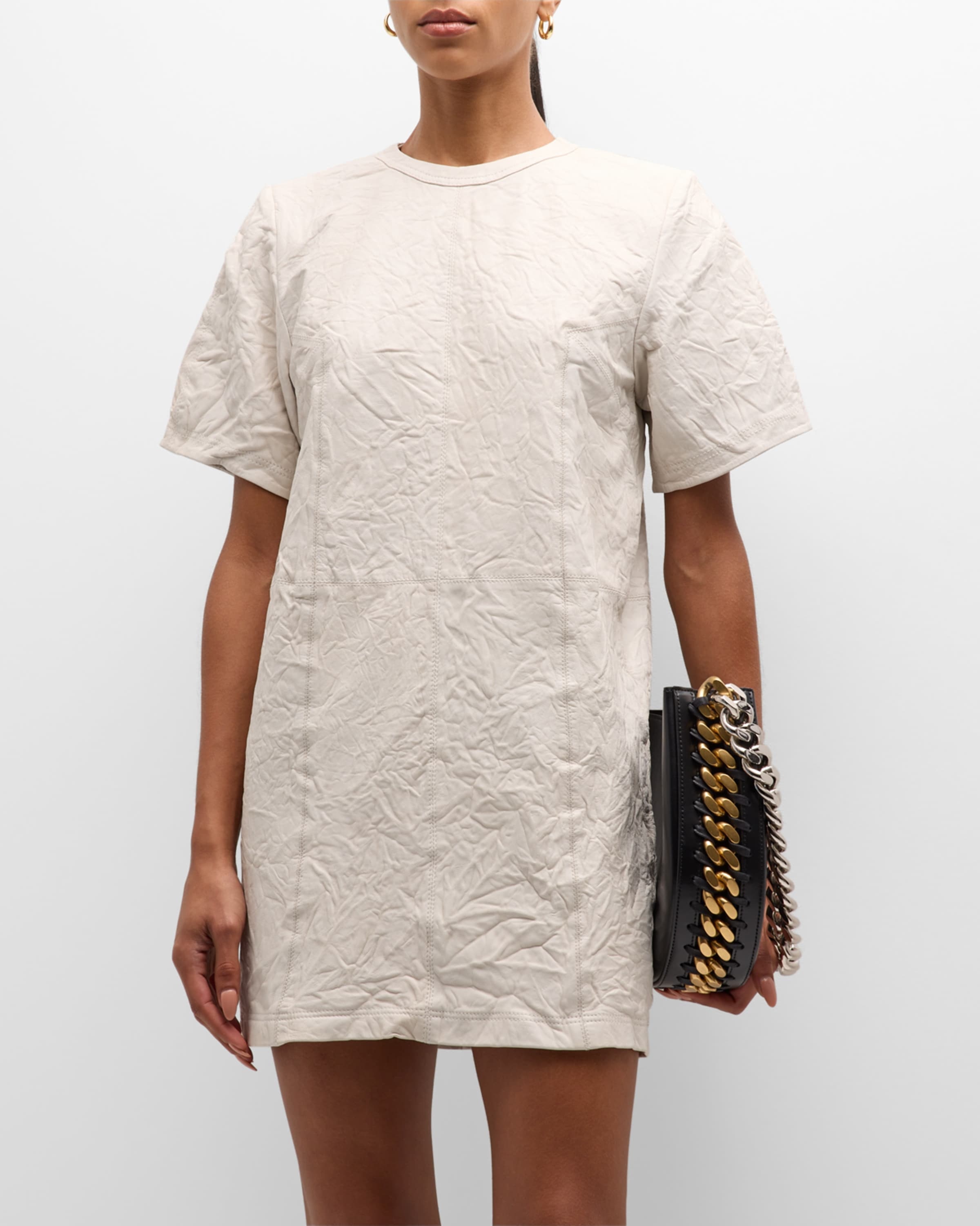 Zadig & Voltaire Riddy Crinkled Leather Mini Dress | REVERSIBLE