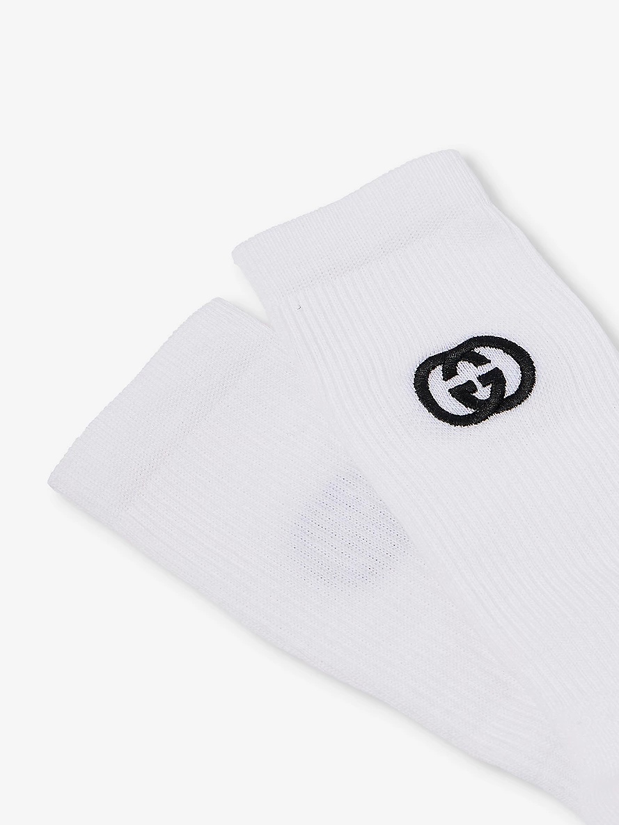 GUCCI Logo-embroidered cotton-blend socks | REVERSIBLE
