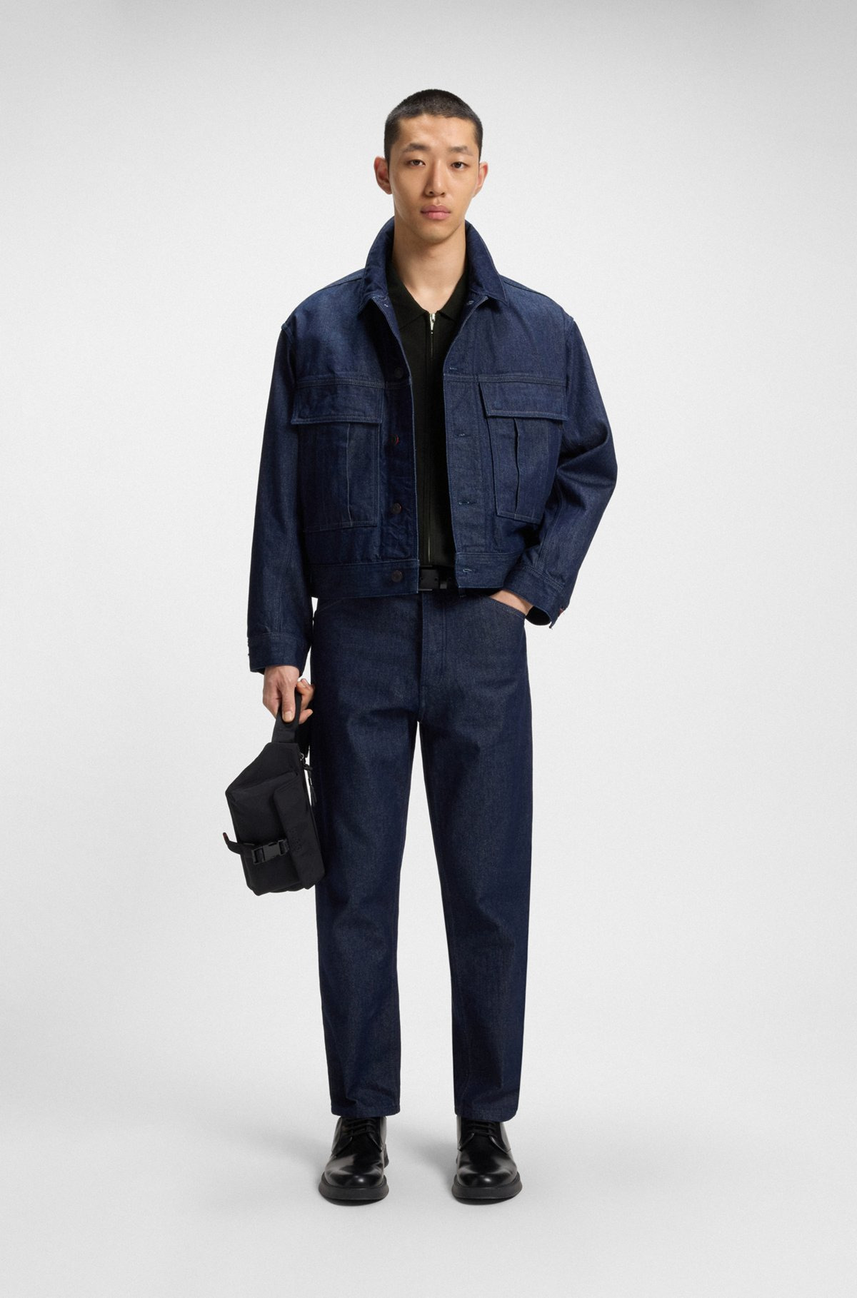 HUGO REGULAR-FIT KNIT JACKET WITH ZIP FRONT | REVERSIBLE