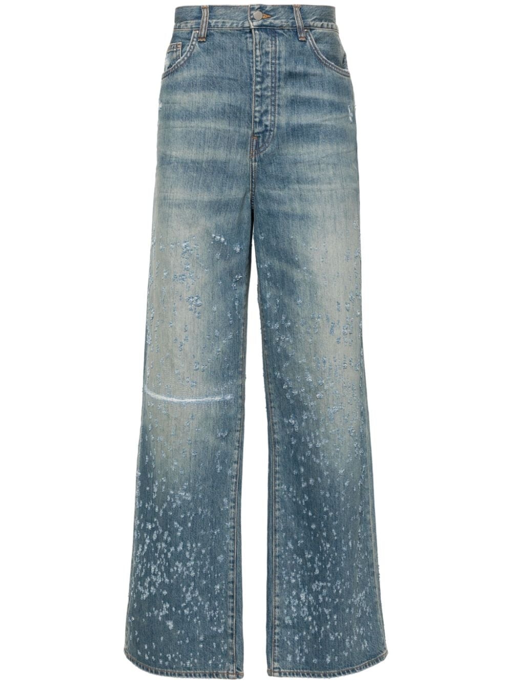 VETEMENTS VETEMENTS Patched Baggy Jeans Green Wash VETEMENTS VETEMENTS Patched Baggy Jeans Green Wash