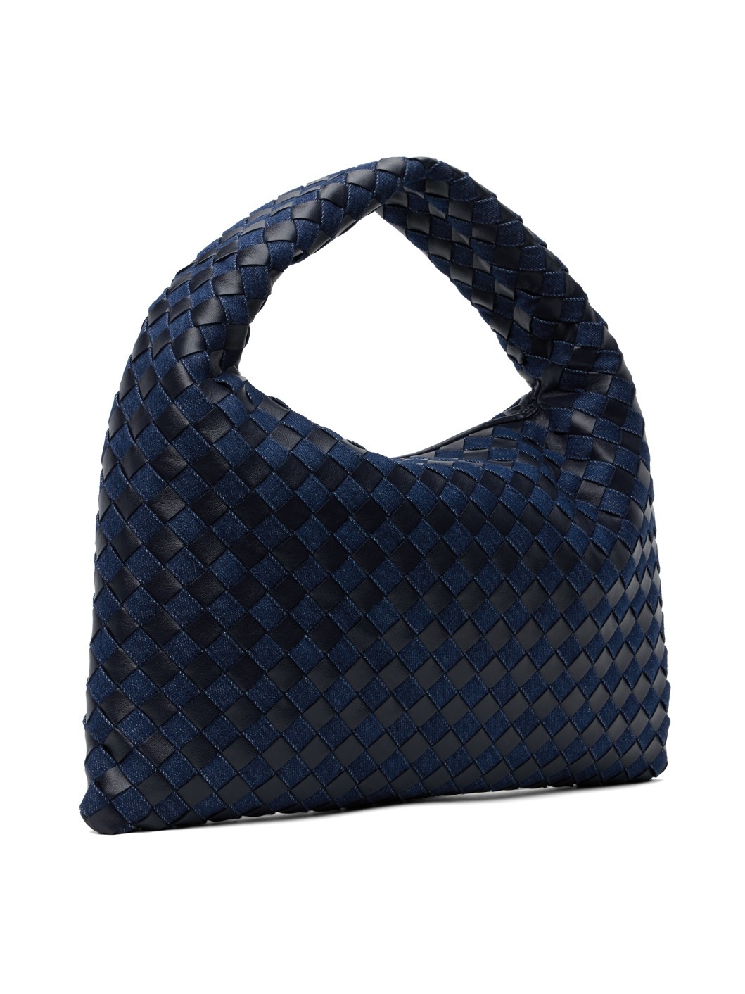 Bottega Veneta Black & Navy Small Hop Bag | REVERSIBLE