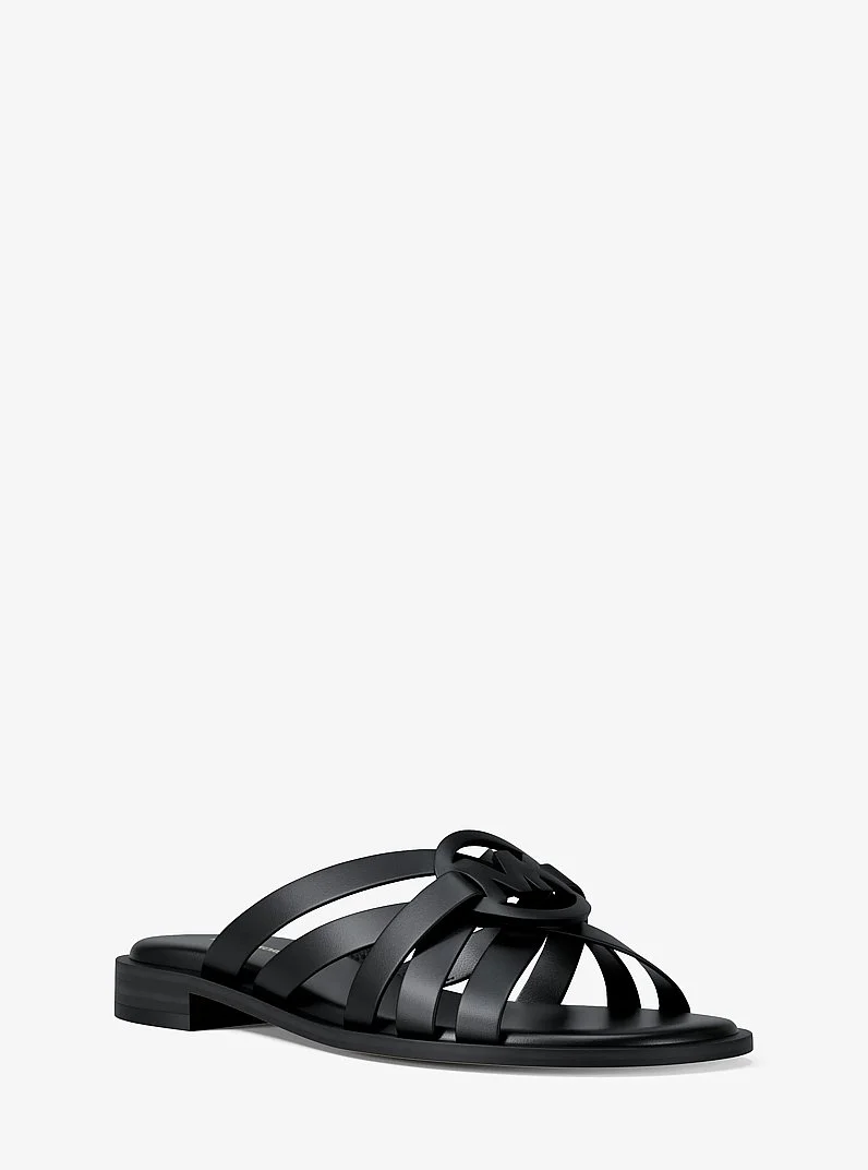 MICHAEL KORS Erika Leather Slide Sandal - 40T6ERFS1L#0001 | REVERSIBLE