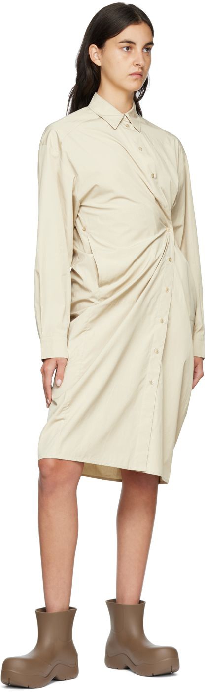 ARCH THE Beige Two-Way Twisted Midi Dress | REVERSIBLE